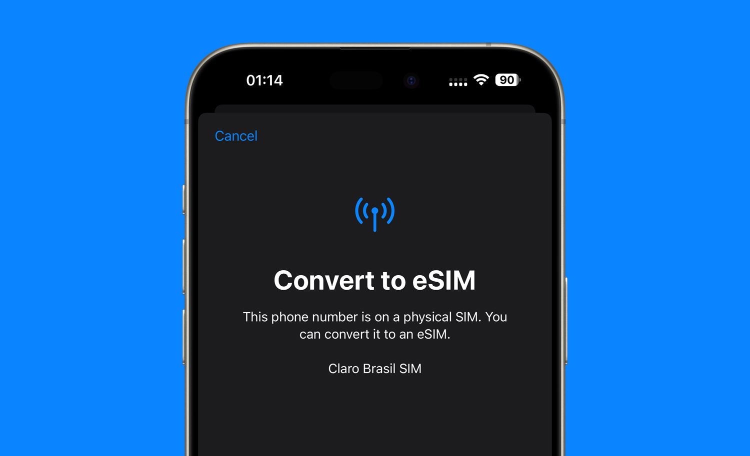 Claro permite converter chip para eSIM no iPhone